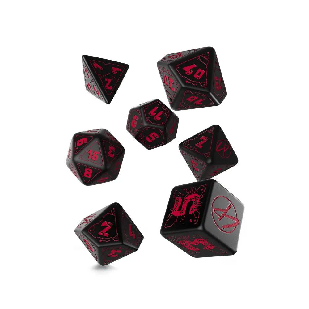Q Workshop Dice Set - Cyberpunk Red - Blood over Chrome | Najada.games